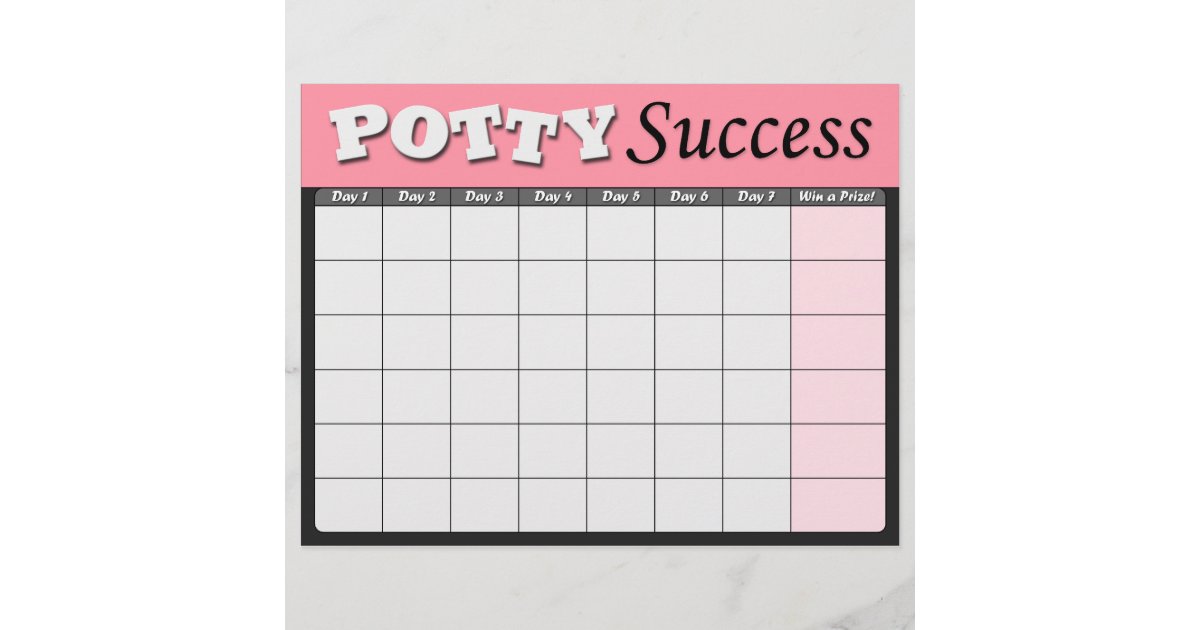 Pink Potty Training Success Charts | Zazzle