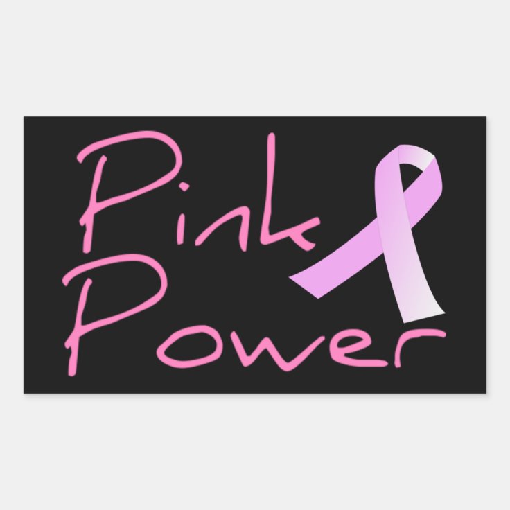 Pink Power Breast Cancer Awareness Sticker | Zazzle