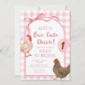 Pink Preppy Plaid One Cute Chick Birthday Invitation | Zazzle