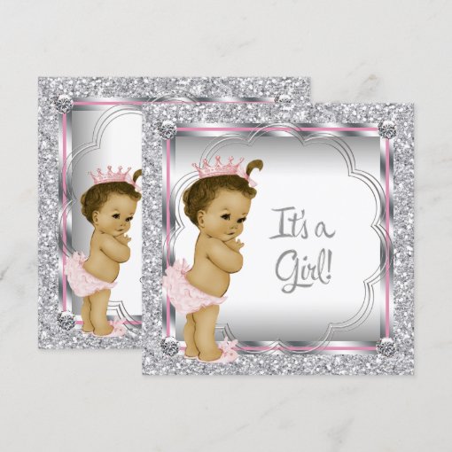 Pink Princess African American Baby Shower Invitation | Zazzle