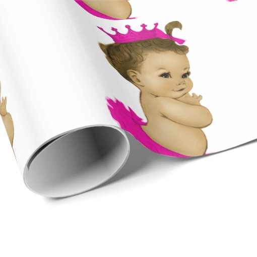 Pink Princess Baby Girl Shower Wrapping Paper | Zazzle
