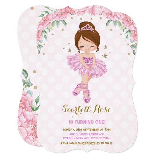 Pink Princess Ballerina Birthday Invite Tutu Party | Zazzle.com