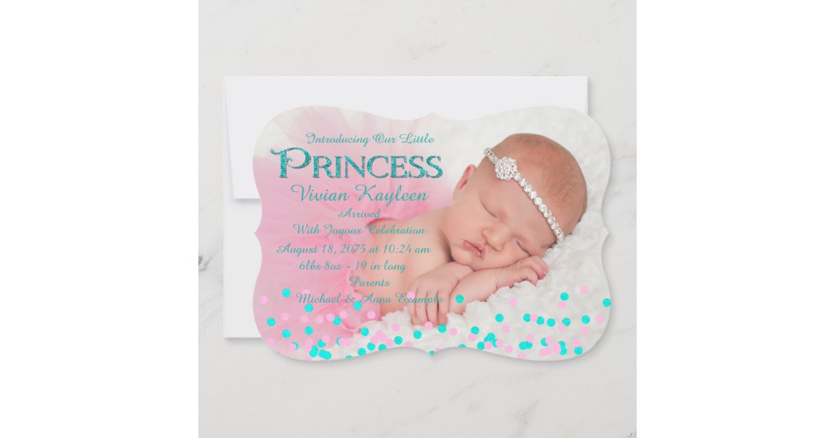 Pink Princess Birth Announcements | Zazzle