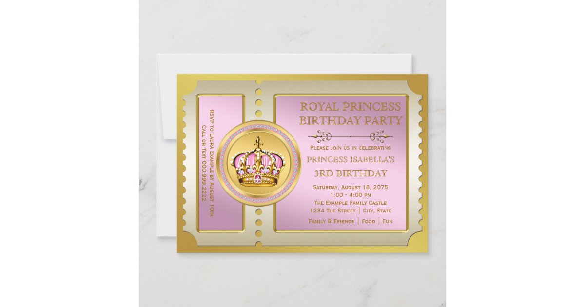 Pink Princess Birthday Party Invitation | Zazzle