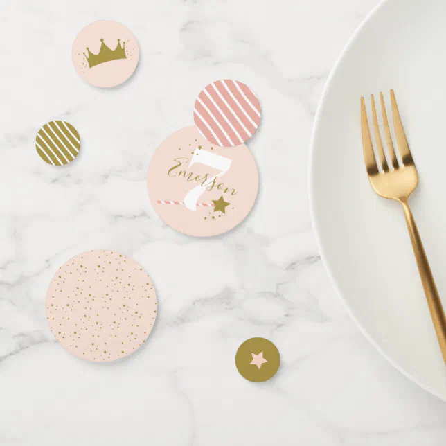 Pink princess birthday party table confetti | Zazzle