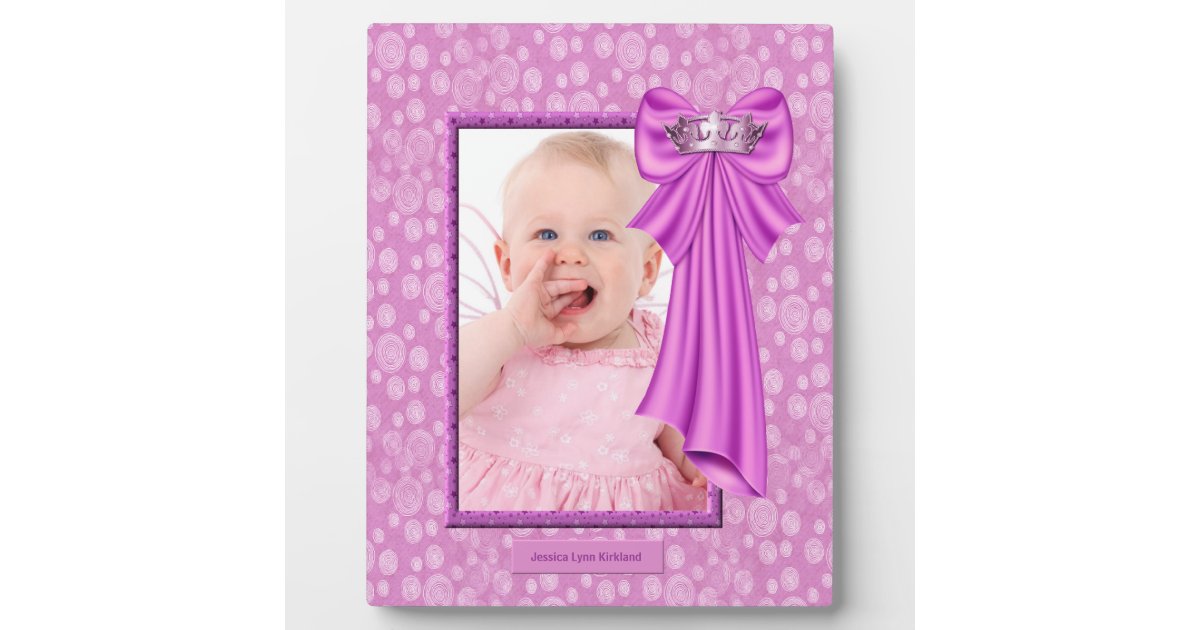 Pink Princess Crown Baby Photo Frame Plaque | Zazzle