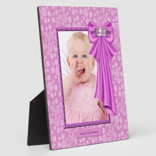 Pink Princess Crown Baby Photo Frame Plaque | Zazzle