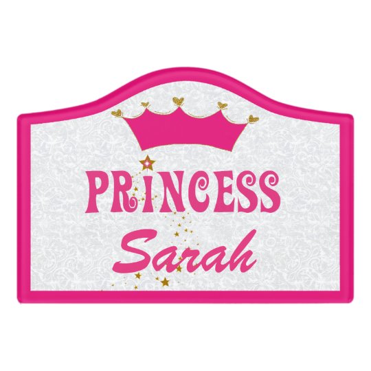 Pink Princess Crown Custom Acrylic Wall Plaque Door Sign | Zazzle.com
