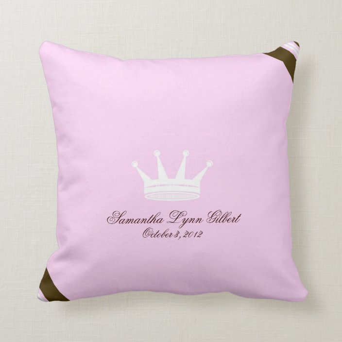 Pink Princess Crown Custom Baby Pillow | Zazzle.com