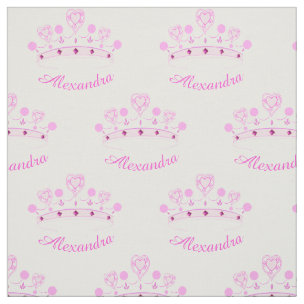 Pink Princess Crowns Fabric | Zazzle