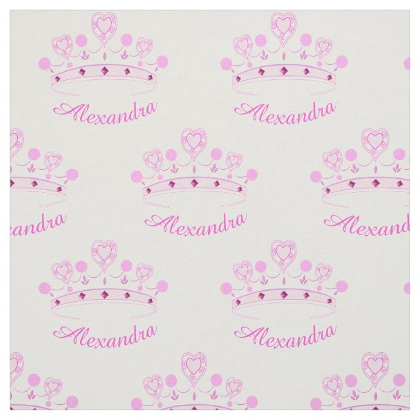 Pink Princess Crowns Fabric | Zazzle