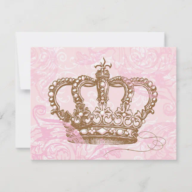 Pink Princess Crown Invitations | Zazzle