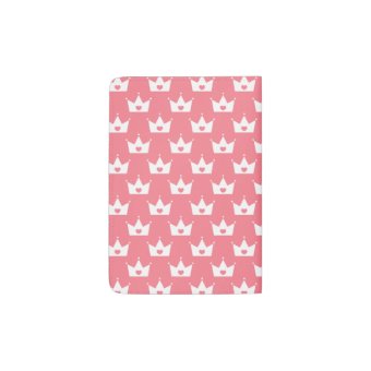 Pink Princess Crown Pattern - Calligraphy Name Passport Holder | Zazzle