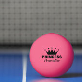 Pink princess crown table tennis ping pong ball | Zazzle