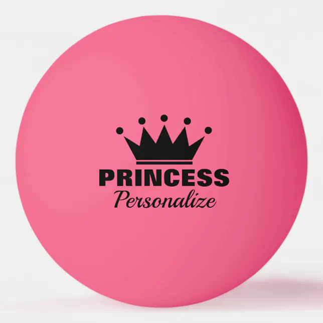 Pink princess crown table tennis ping pong ball | Zazzle