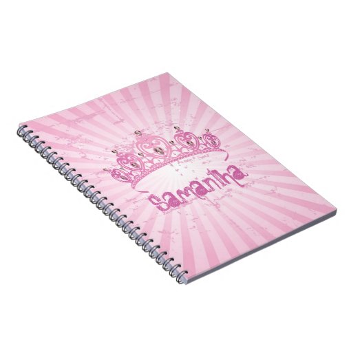 Pink Princess Crown Tiara Jeweled Spiral Notebook | Zazzle