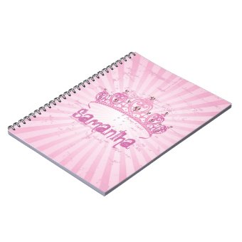 Pink Princess Crown Tiara Jeweled Spiral Notebook | Zazzle