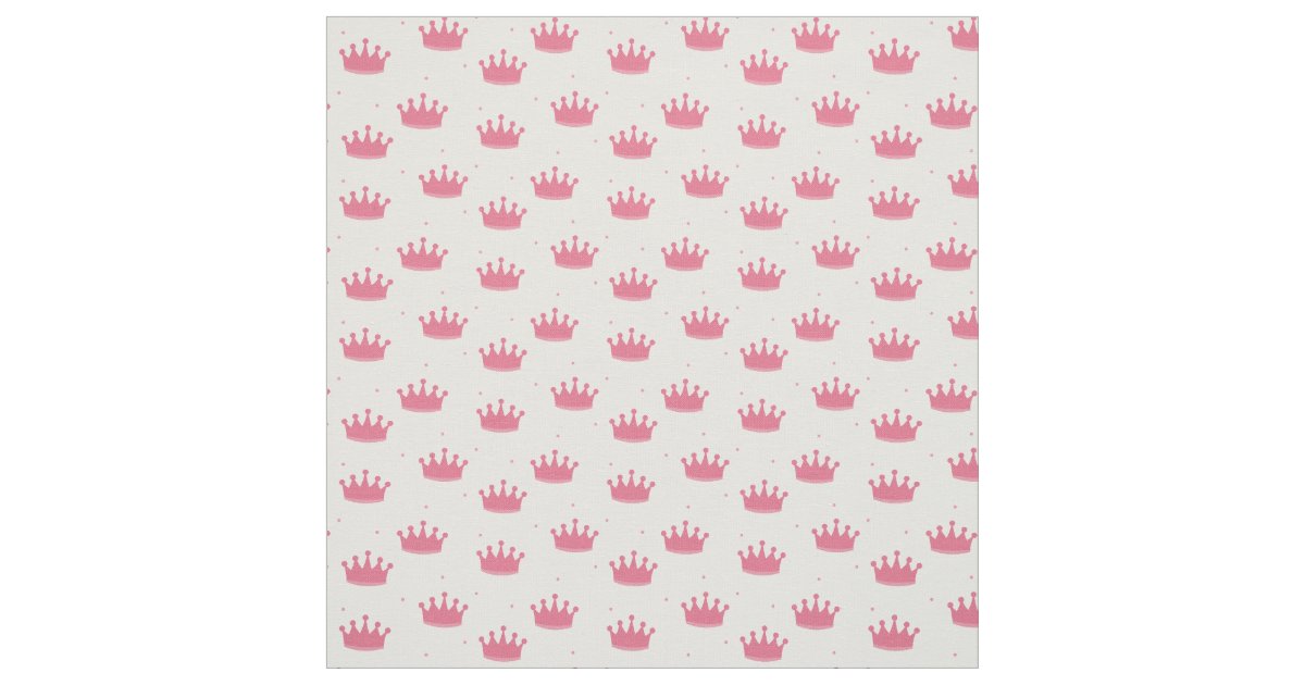 Pink Princess Crowns Fabric | Zazzle