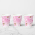 Pink Princess Hearts & Crown Tiara Birthday Party Paper Cups | Zazzle