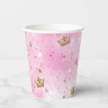 Pink Princess Hearts & Crown Tiara Birthday Party Paper Cups | Zazzle