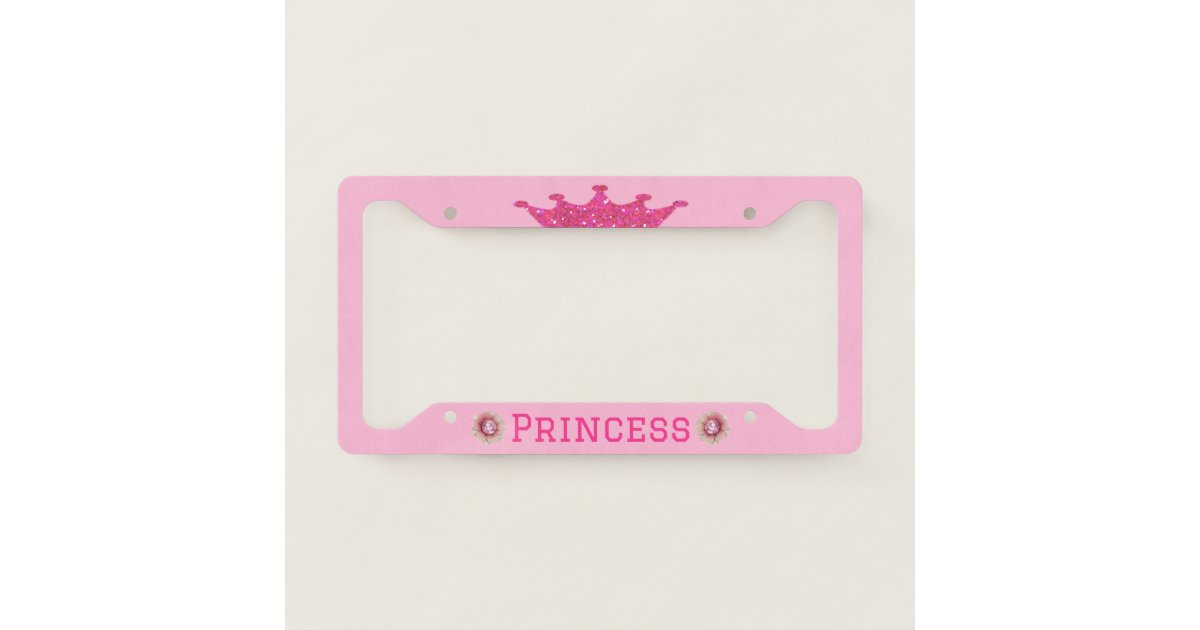 Pink Princess License Plate Frame | Zazzle