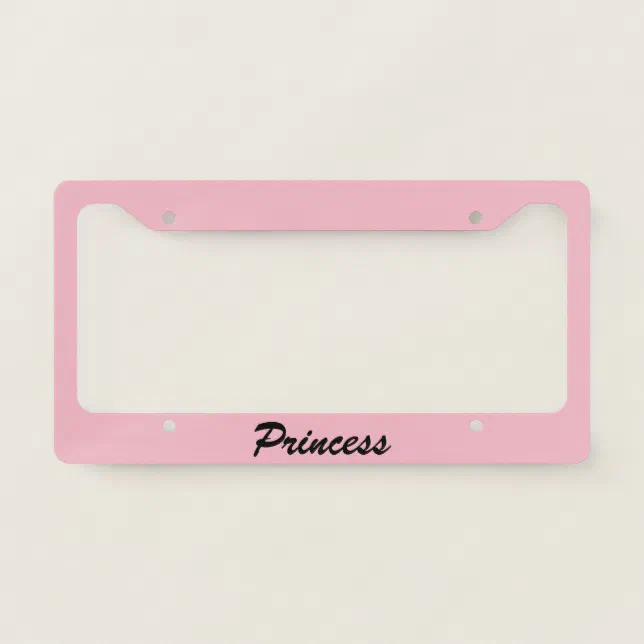 Pink Princess License Plate License Plate Frame | Zazzle