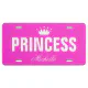 Pink princess license plate with personalized name | Zazzle