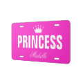 Pink princess license plate with personalized name | Zazzle