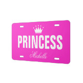 Pink princess license plate with personalized name | Zazzle
