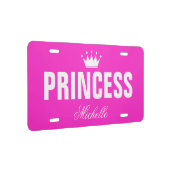 Pink princess license plate with personalized name | Zazzle