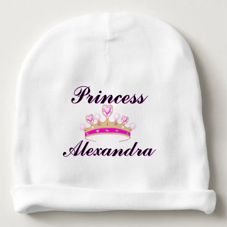 Pink Princess Personalized Baby Girl Hat | Zazzle