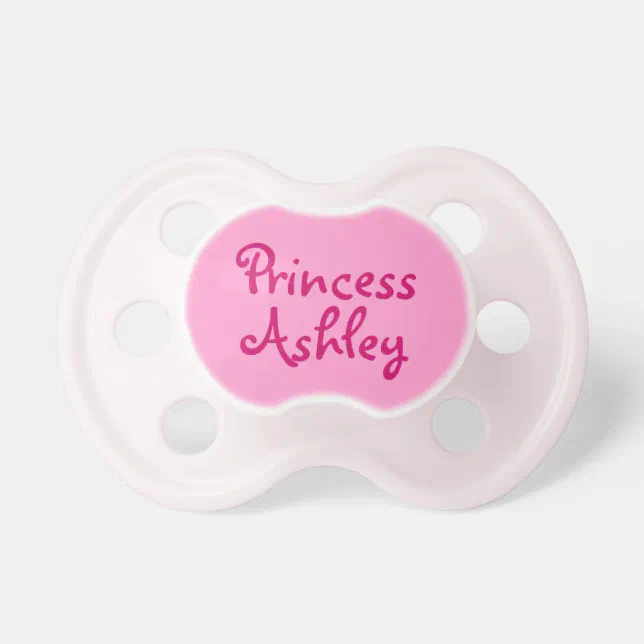 Pink Princess Personalized Name Baby Girl Pacifier | Zazzle