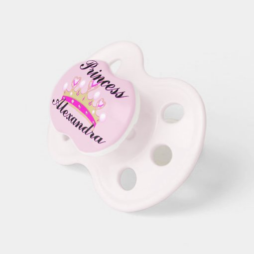 Pink Princess Personalized Pacifier | Zazzle