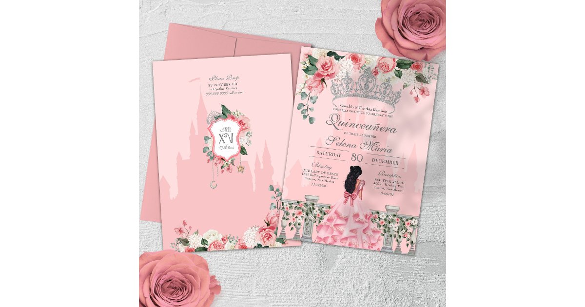 Pink Princess Quinceañera Invitation | Zazzle