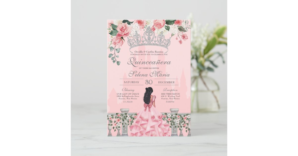 Pink Princess Quinceañera Invitation | Zazzle