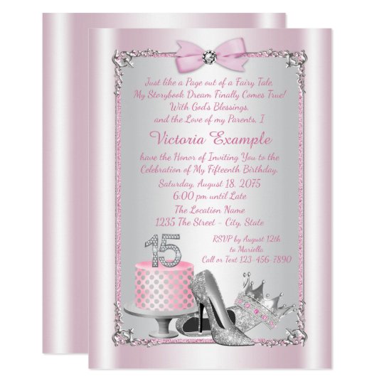 Pink Princess Quinceanera Invitations | Zazzle.com