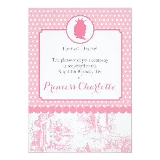 Pink Princess Silhouette Toile Party Invitation | Zazzle.com