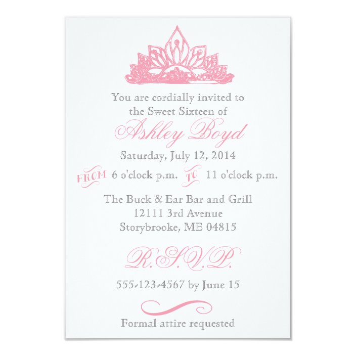 Pink Princess Sweet Sixteen Invitation | Zazzle.com