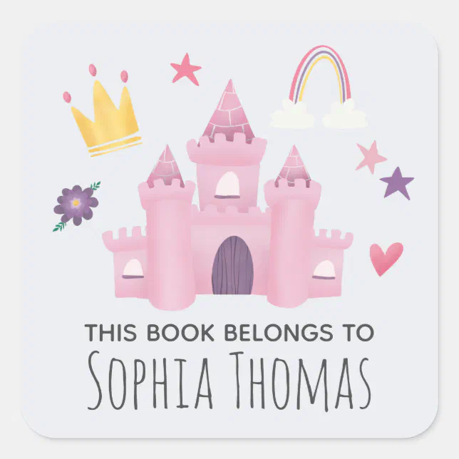 Pink Princess 'This Book Belongs' Kids Bookplate | Zazzle