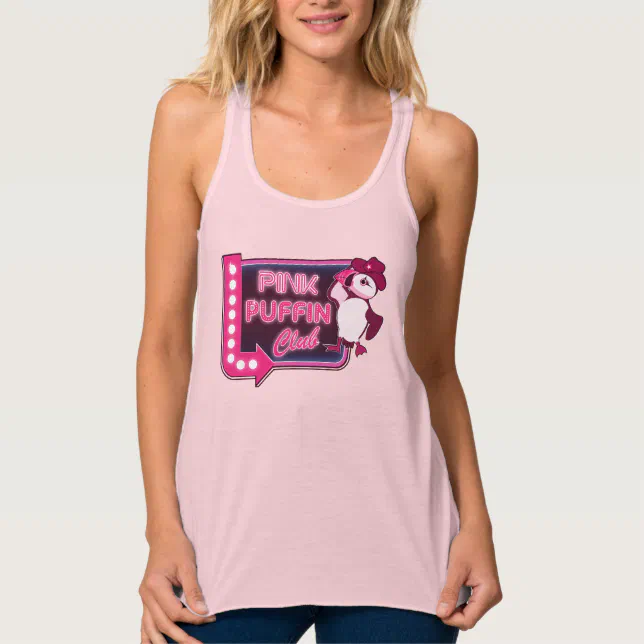 Pink Puffin Club Tank Top | Zazzle