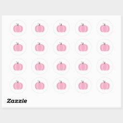 Pink Pumpkin Classic Round Sticker | Zazzle