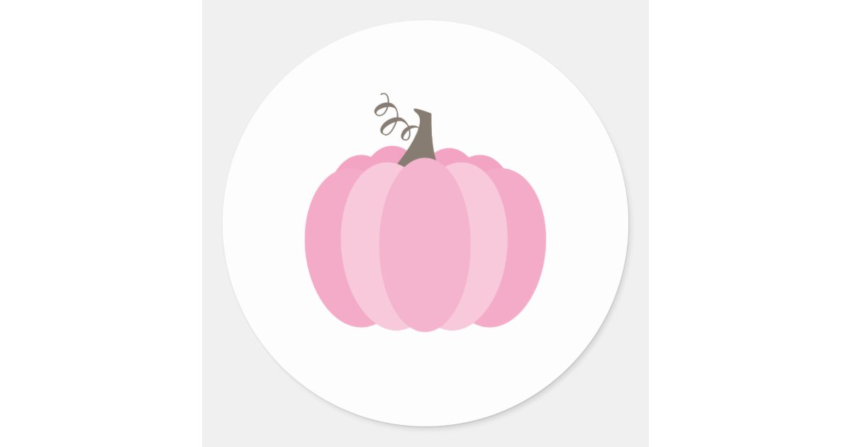 Pink Pumpkin Classic Round Sticker | Zazzle