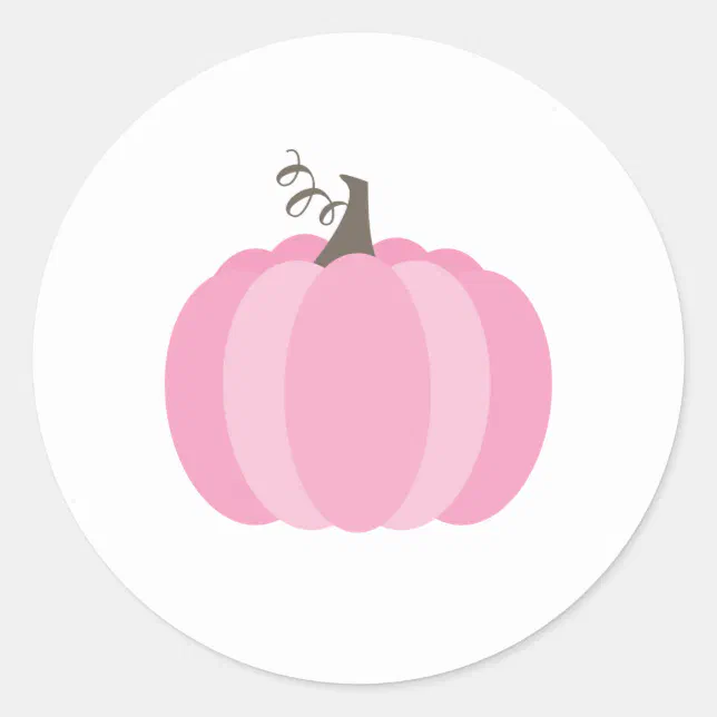 Pink Pumpkin Classic Round Sticker | Zazzle