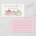 Pink Pumpkin Floral Words Of Advice Baby Shower Enclosure Card | Zazzle