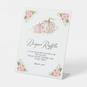 Pink Pumpkin Girl Baby Shower Diaper Raffle Sign | Zazzle