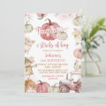 Pink Pumpkin Leaves and stacks of Hay Birthday Invitation | Zazzle
