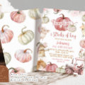 Pink Pumpkin Leaves and stacks of Hay Birthday Invitation | Zazzle