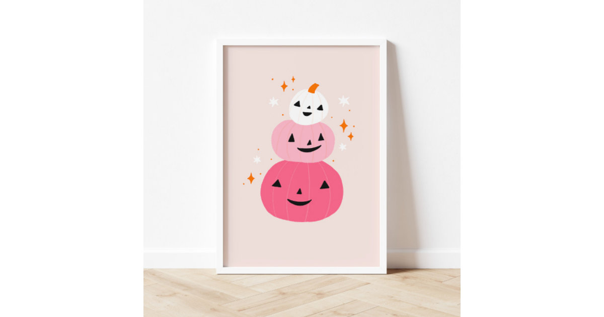 Pink Pumpkins Halloween Poster | Zazzle