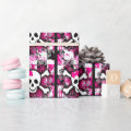 Pink Punk Girly Skull Wrapping Paper | Zazzle