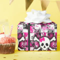 Pink Punk Girly Skull Wrapping Paper | Zazzle